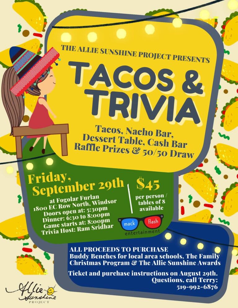 Tacos & Trivia – The Allie Sunshine Project